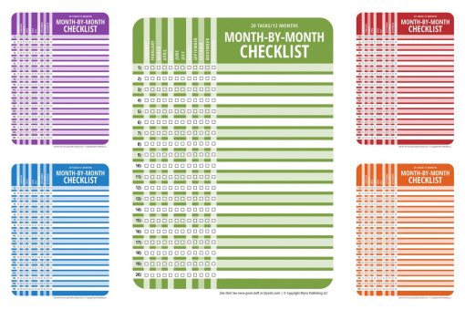 Month-by-month printable planning checklists for 1 year - Lilyvolt