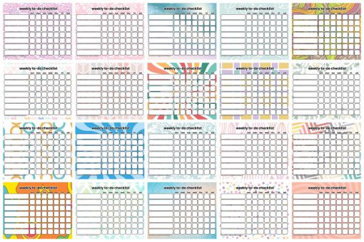 Printable weekly to-do checklists - Lilyvolt