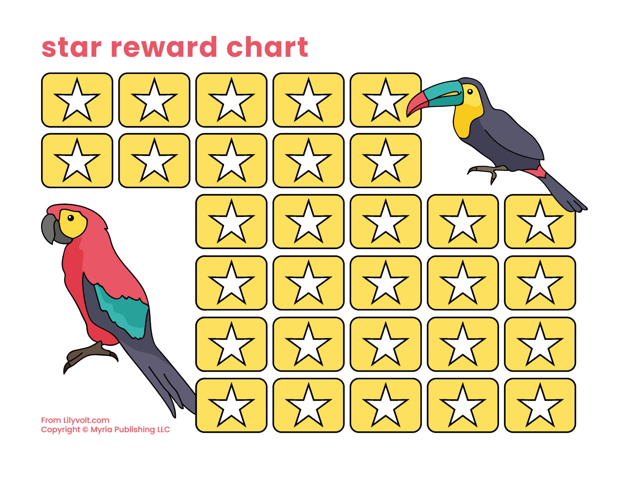 10 free printable reward charts to motivate kids: Fill in the stars ...
