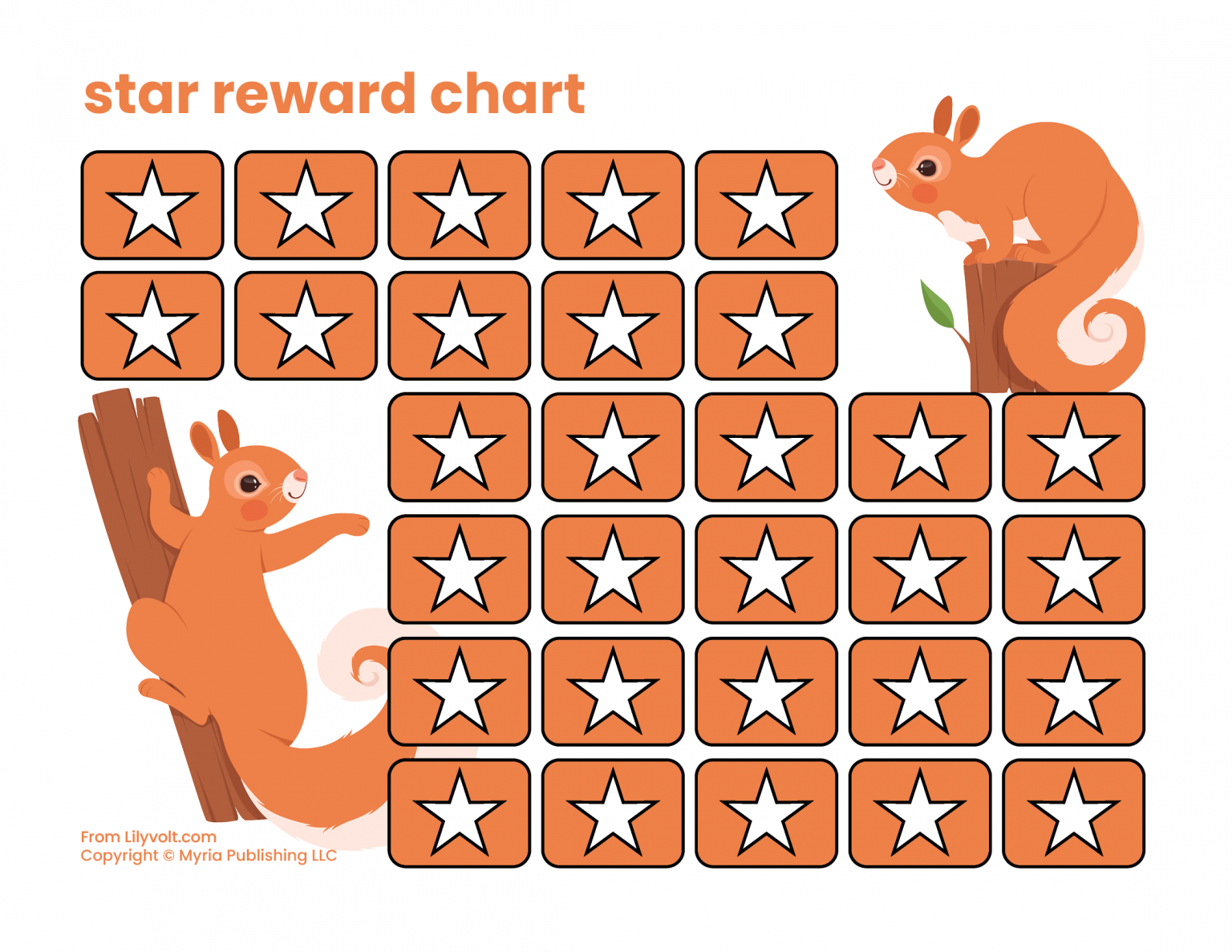 10 free printable reward charts to motivate kids: Fill in the stars ...