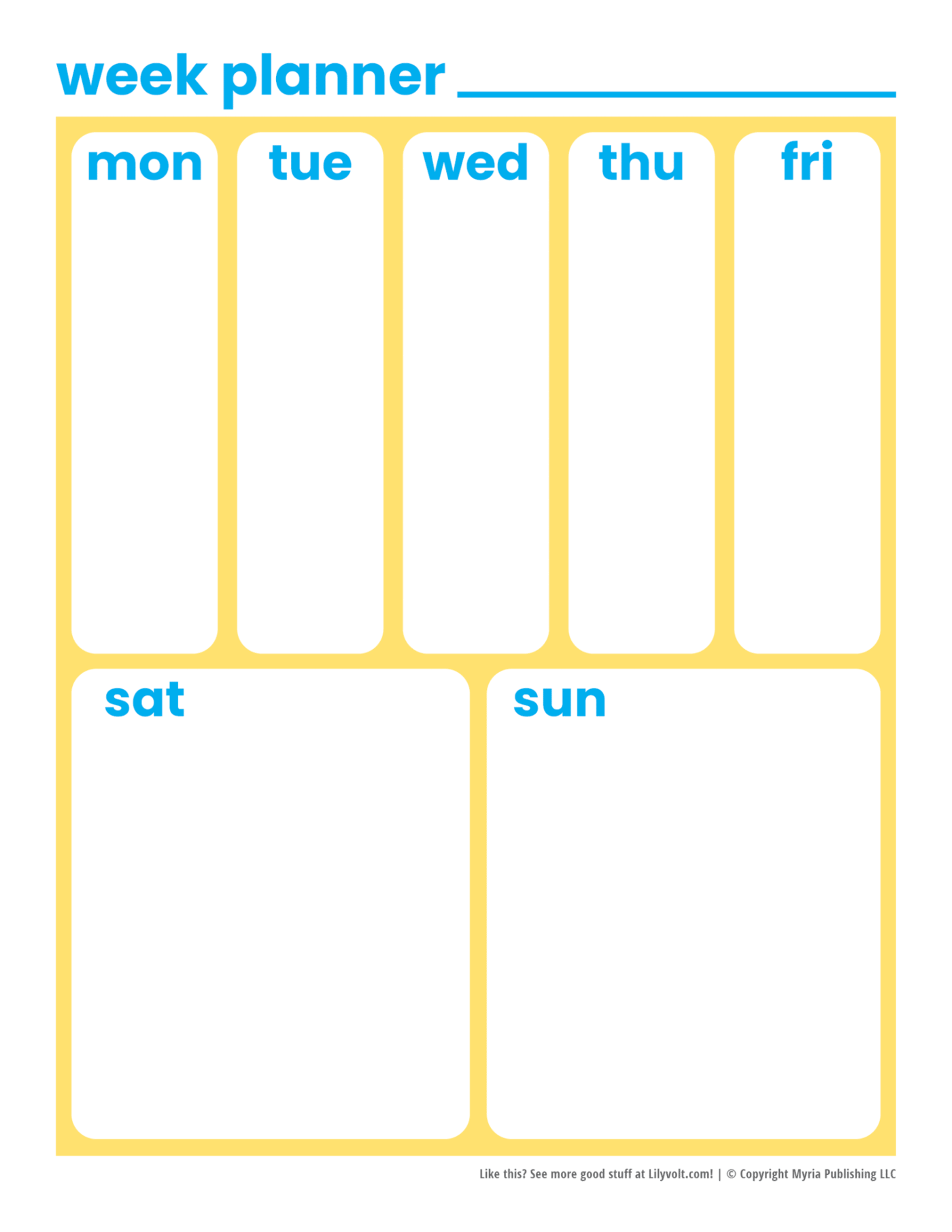 Free printable weekly planners for busy weekends - Lilyvolt